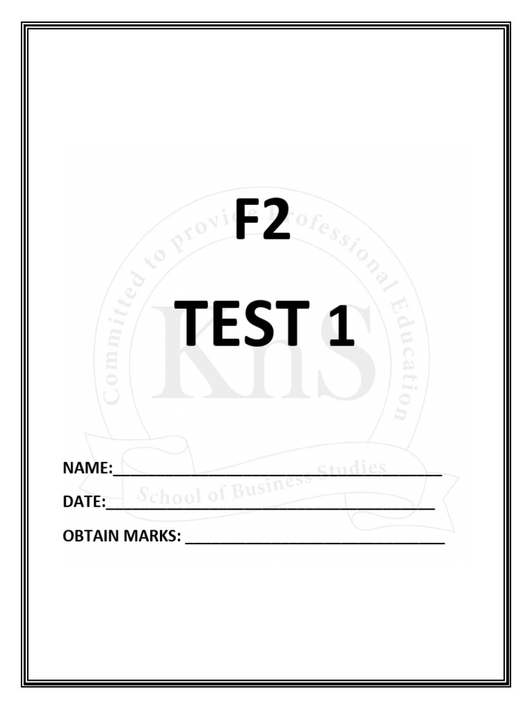 f2 Test 1 | PDF | Cost Of Goods Sold | Inventory