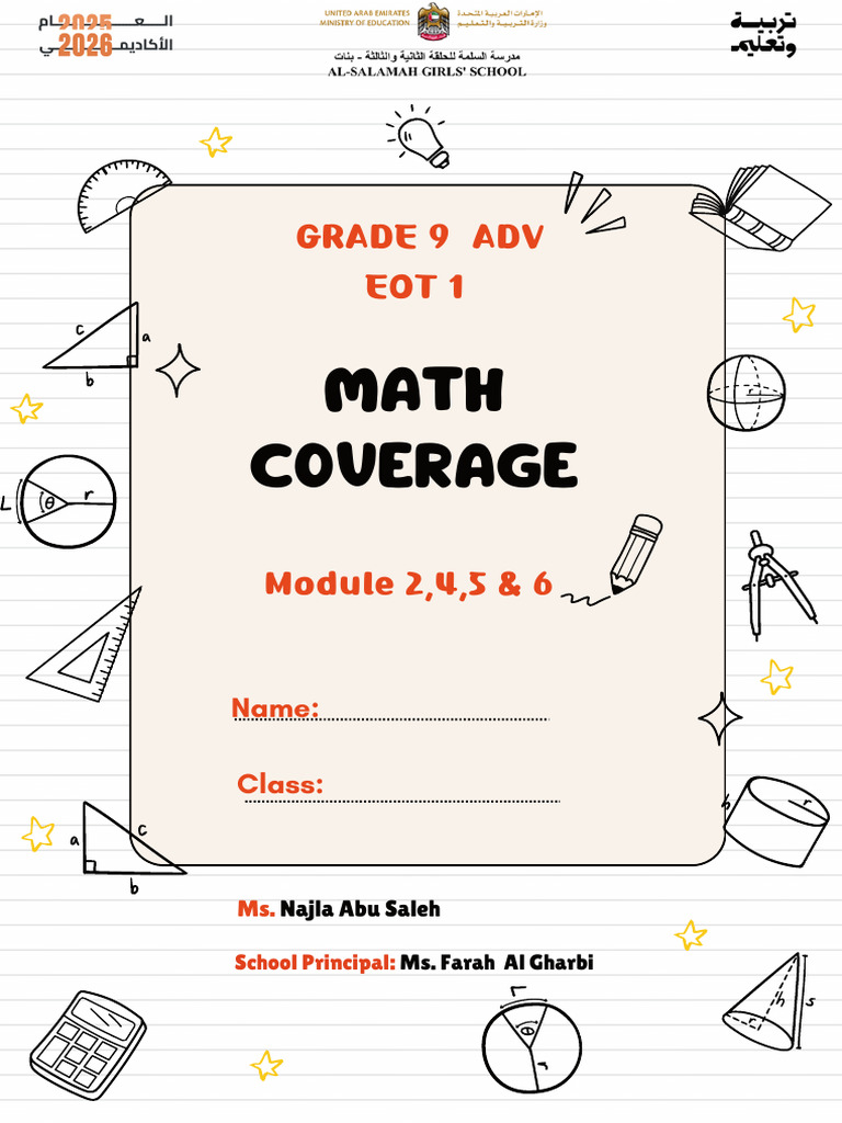 T1 Grade 9 Adv Math Coverage Ms Najla Abu Saleh 251030 114323 | PDF ...