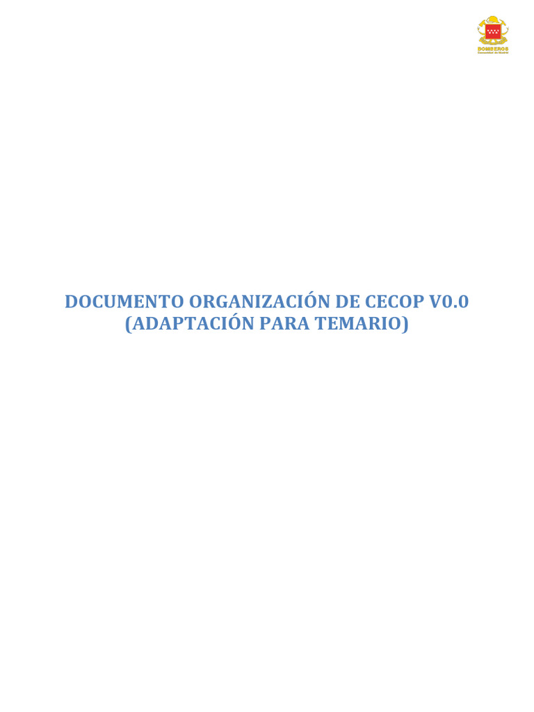 Organización del CECOP en Emergencias | PDF | Bombero | Gestión de ...
