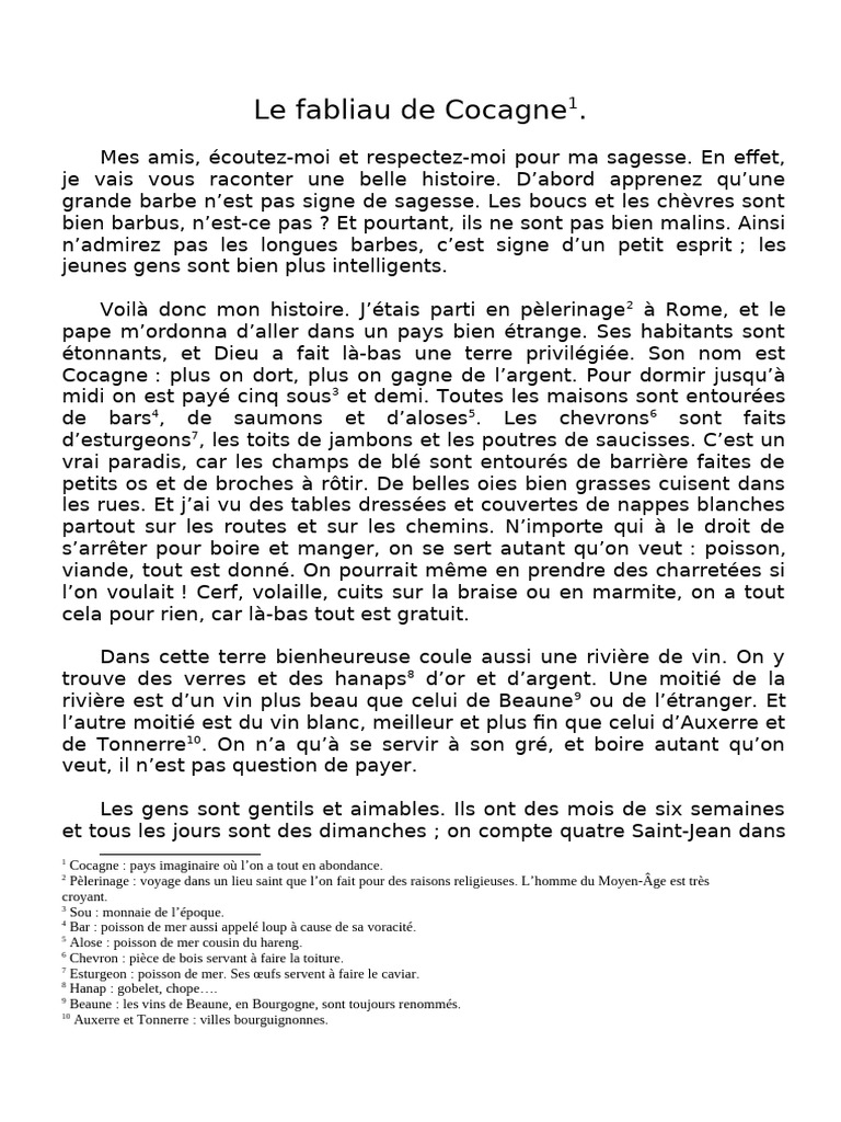 Les merveilles du pays de Cocagne | PDF
