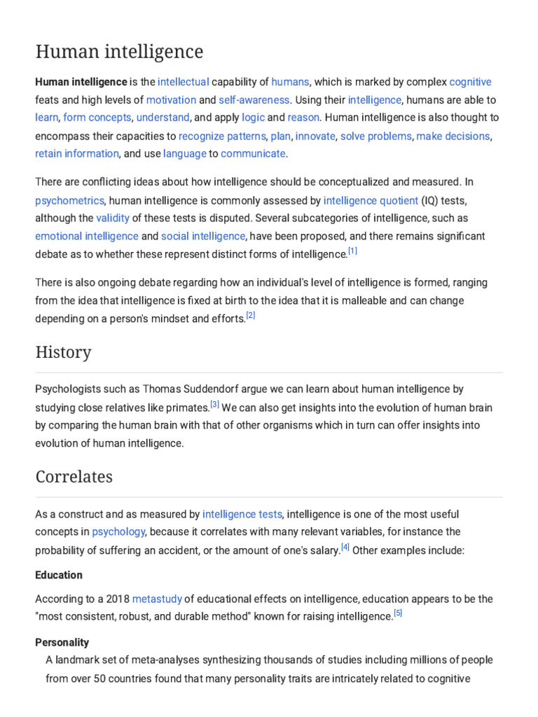 Understanding Human Intelligence | PDF | Intelligence | Intelligence ...