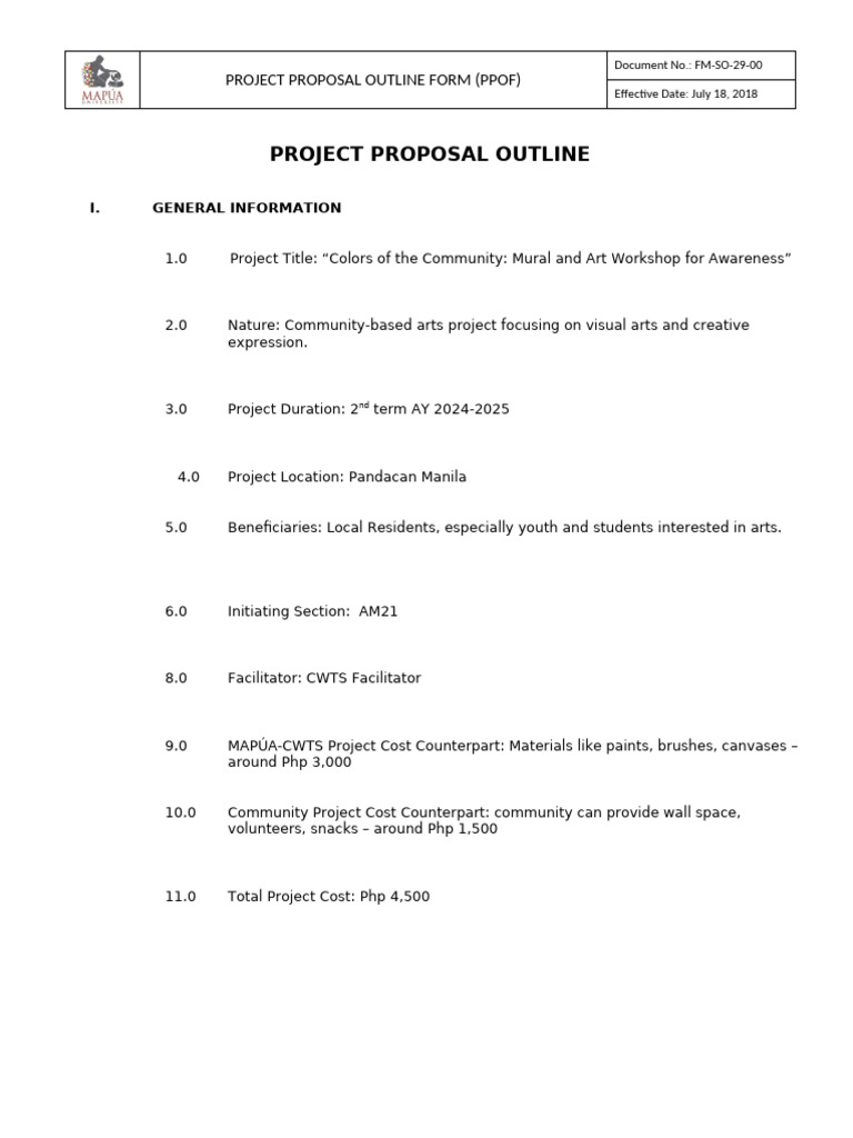 Community Mural Project Proposal | PDF | Mural | Paintings