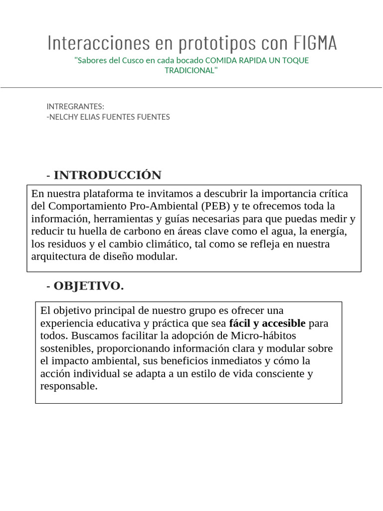 Interacciones en Prototipos Con FIGMA (Grupo) | PDF