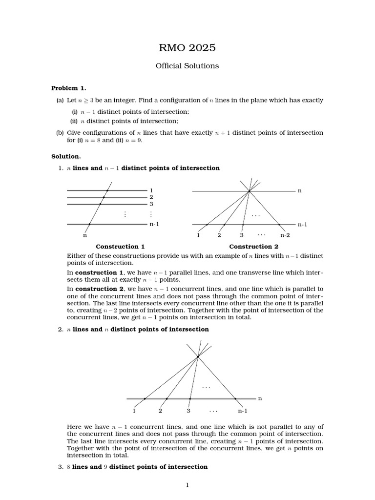 Configurations of Lines and Intersections | PDF | Triangle | Mathematics