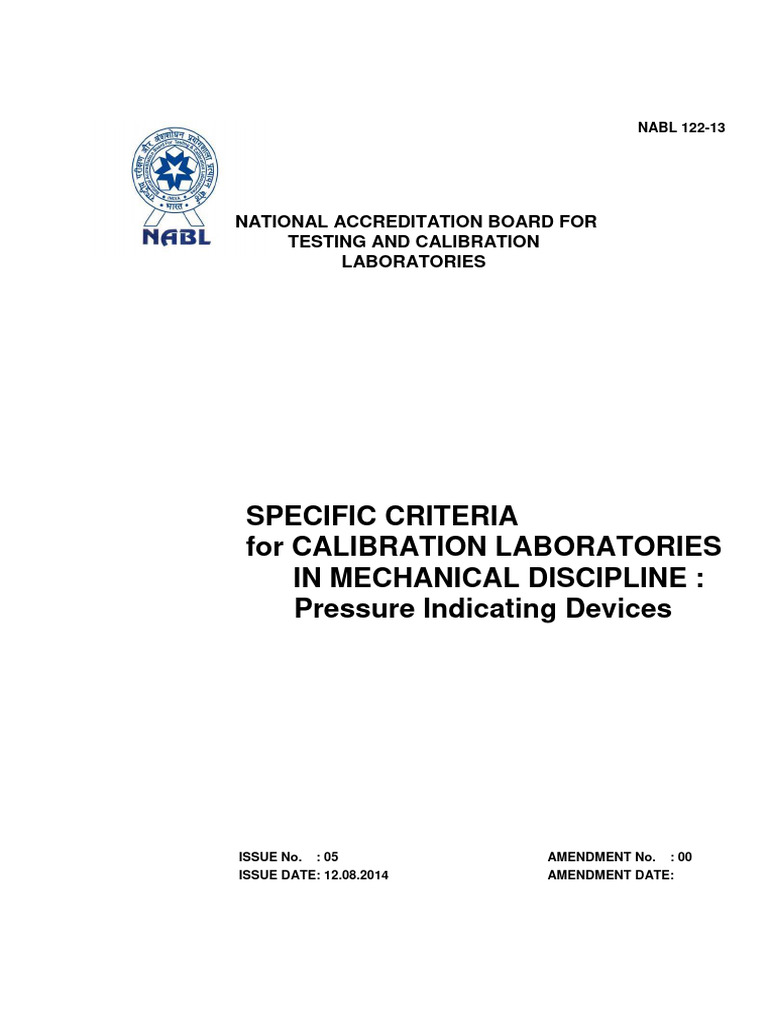 Calibration Criteria for Pressure Devices | PDF | Calibration ...