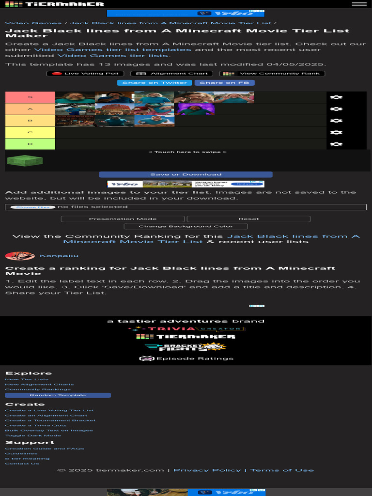 Jack Black Minecraft Movie Tier List | PDF
