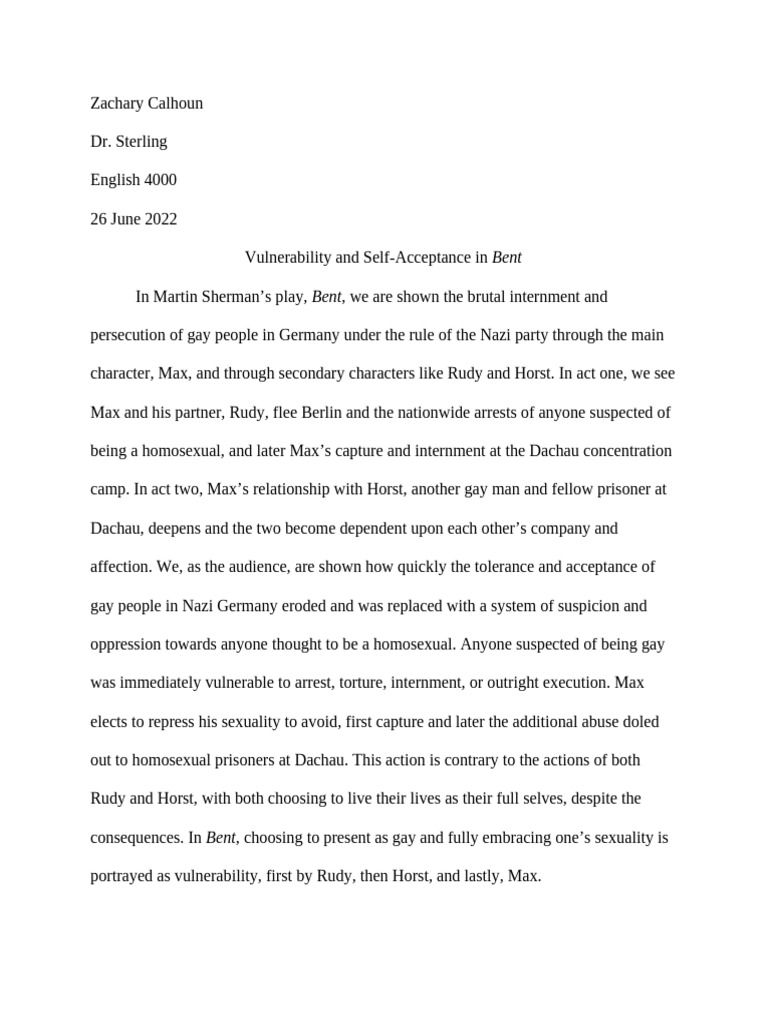 Vulnerability and Self-Acceptance in Bent | PDF | Human Sexuality