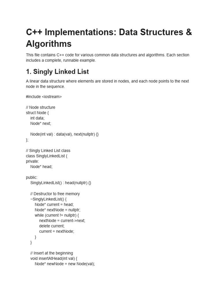Circular Linked List - Singly Linked List - BST - Merge... - Compressed | PDF | Computer ...