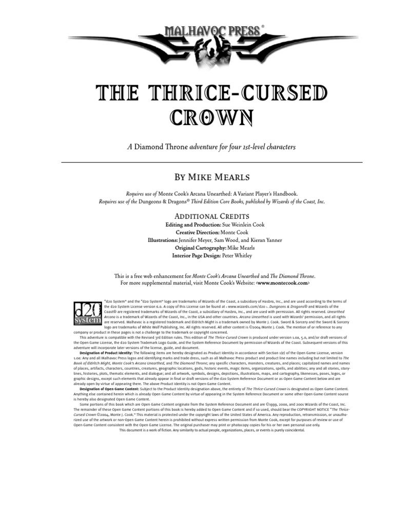 Cursed Crown | PDF | D20 System | Role Playing Games