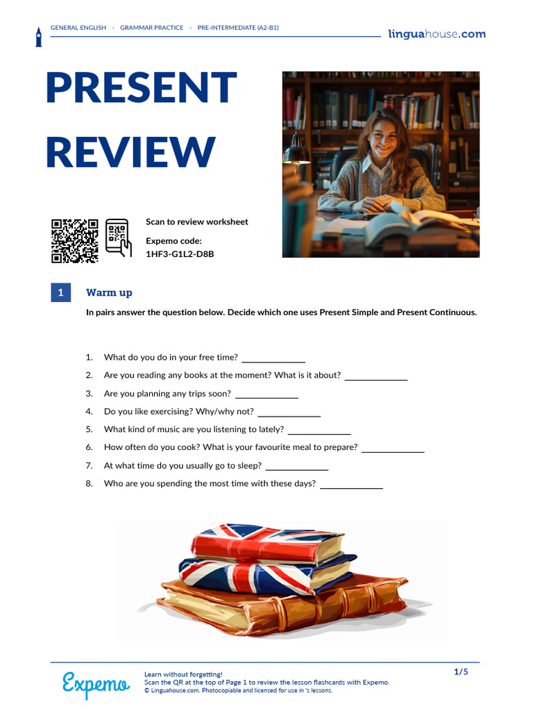 Present Tense Grammar Review A2-B1 | PDF | Syntax | Languages