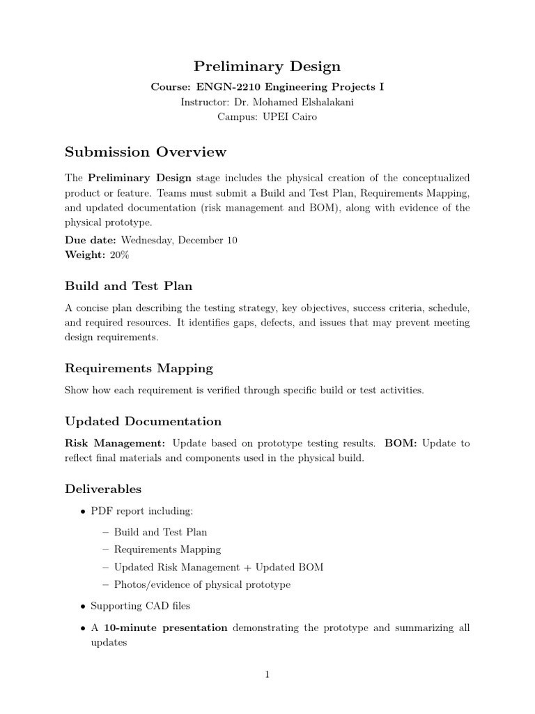 Preliminary_Design | PDF