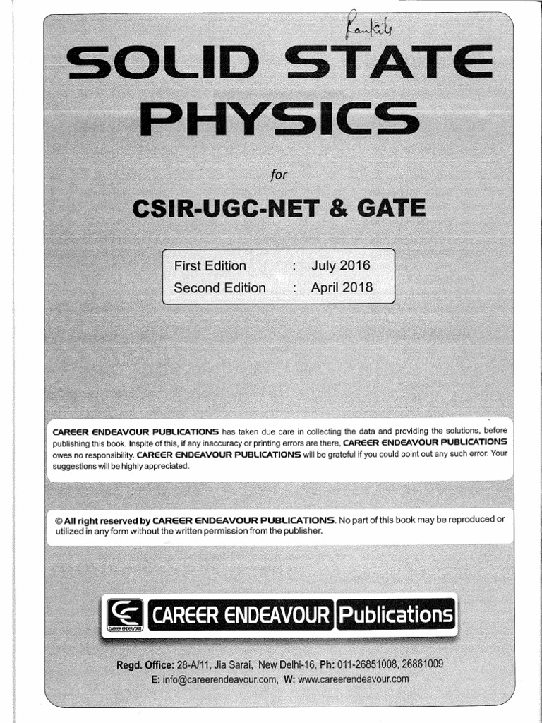 2.solid State Physics NET JRF | PDF
