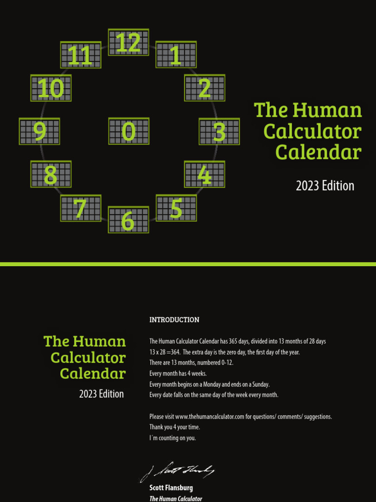 Human Calculator Calendar 2023 | PDF