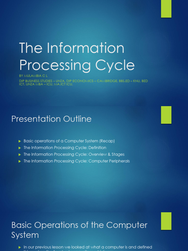 Lecture3_The Information Processing Cycle_060924 | PDF | Computer Data ...