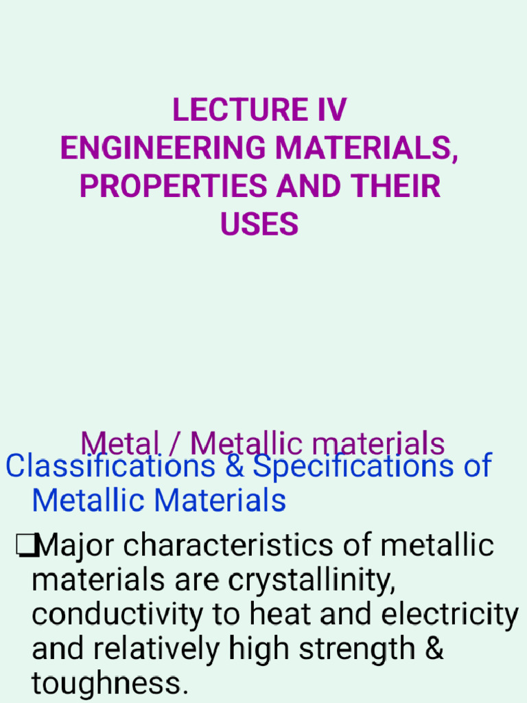 Lecture 4 Engineering Materials - Phoenix | PDF