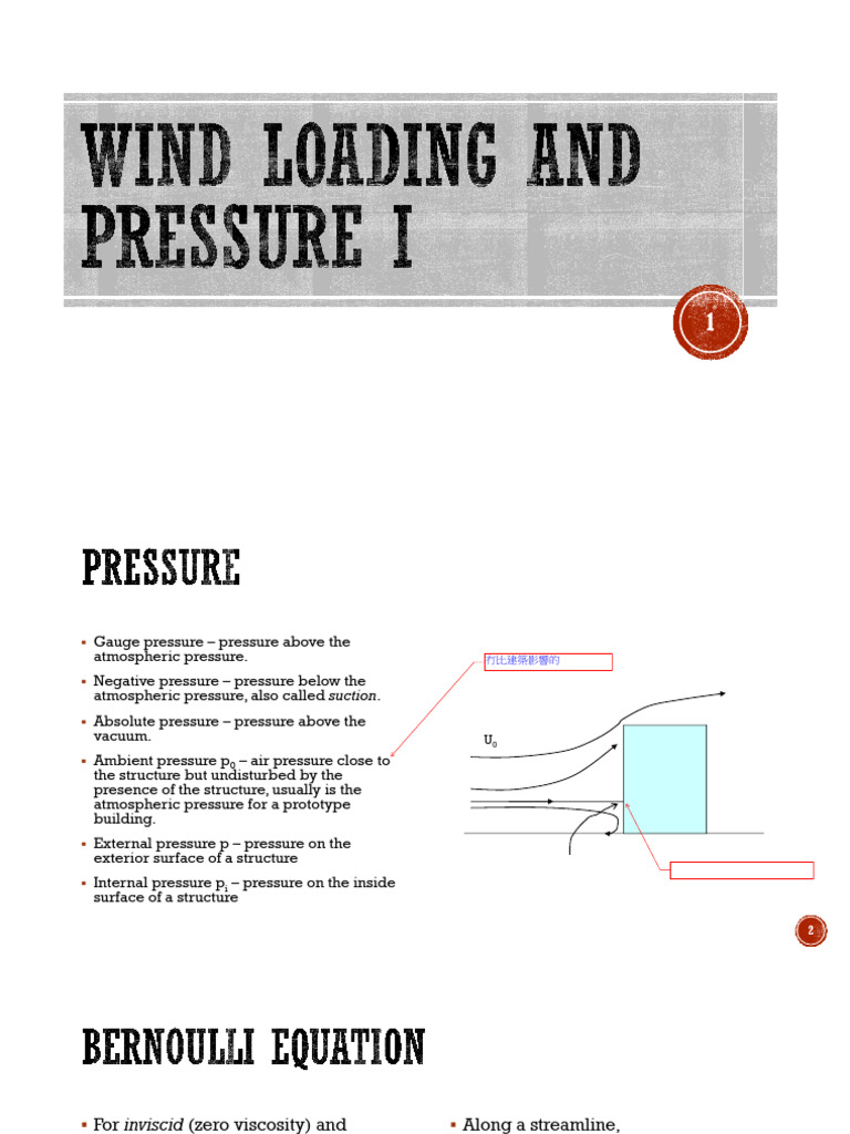 WIND ENGINEERING Lect 4 2022 - Wind Loading and Pressure I | PDF ...