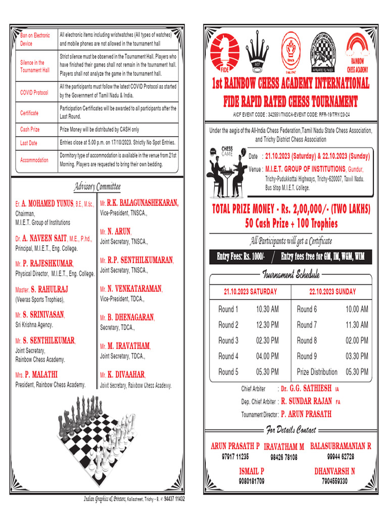 1st Rainbow CA Rpd Rtg @ Trichy | PDF | Chess