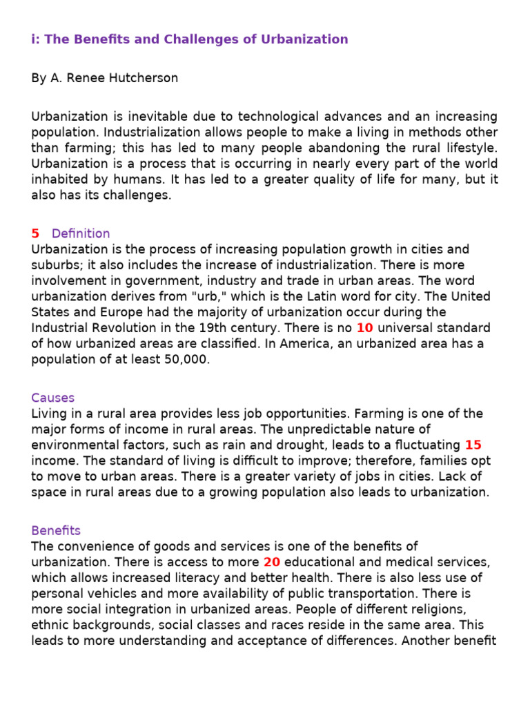 Ib Experiences Reading 1 | PDF | Cost Of Living | Urbanization