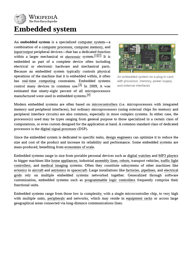 Embedded System | PDF | Embedded System | Microcontroller