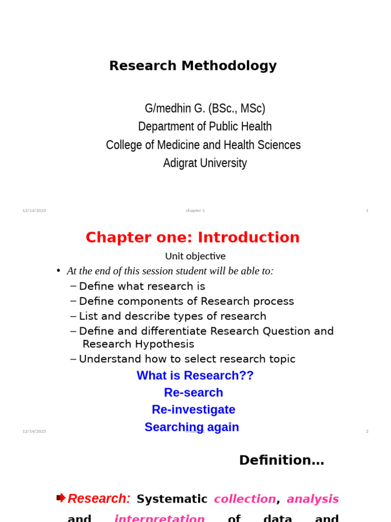 Chapter 1 Introduction To Research Methodology | PDF | Methodology ...