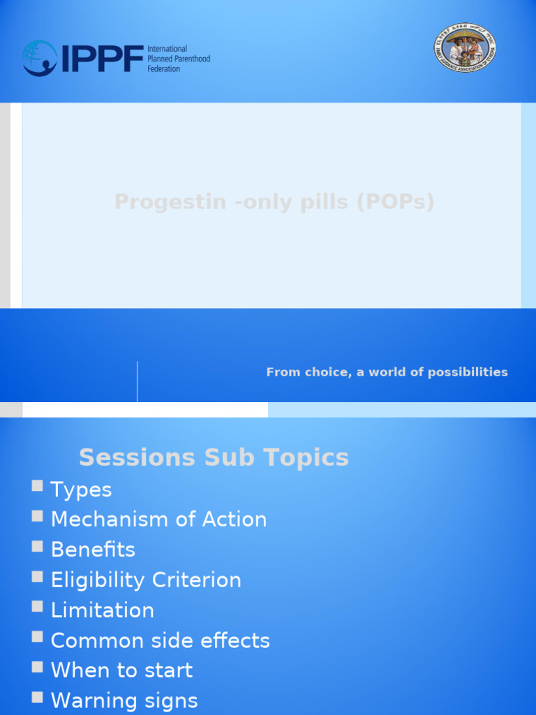 Progestin-Only Pills: Benefits & Guidelines | PDF | Combined Oral ...