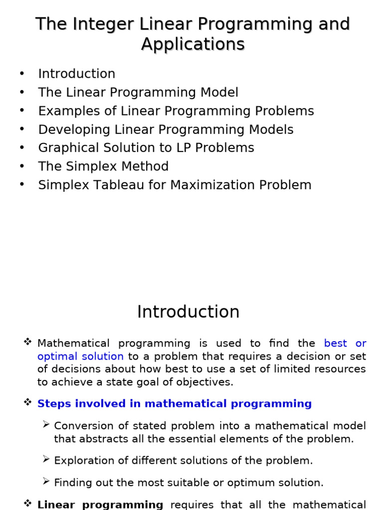 Linear Programming 1 | PDF | Linear Programming | Mathematical Optimization