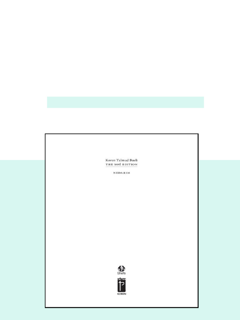 (Ebook) Koren Talmud Bavli No, Vol 18: Nedarim: Hebrew/English, Large ...