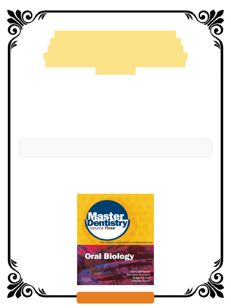 Master Dentistry Volume 3 Oral Biology Oral Anatomy Histology ...