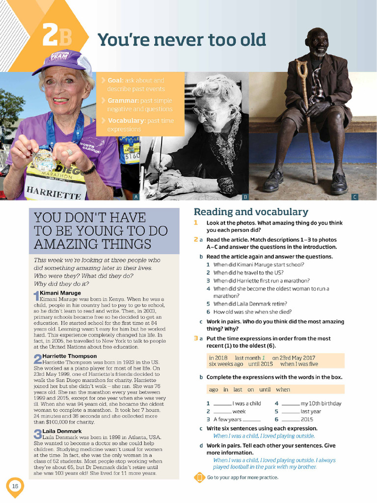 2B You'Re Never Too Old | PDF | Linguistics
