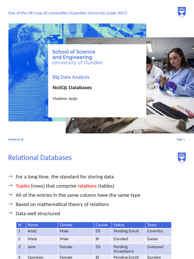 4 - NoSQL Databases - Tagged | PDF | Relational Database | Databases