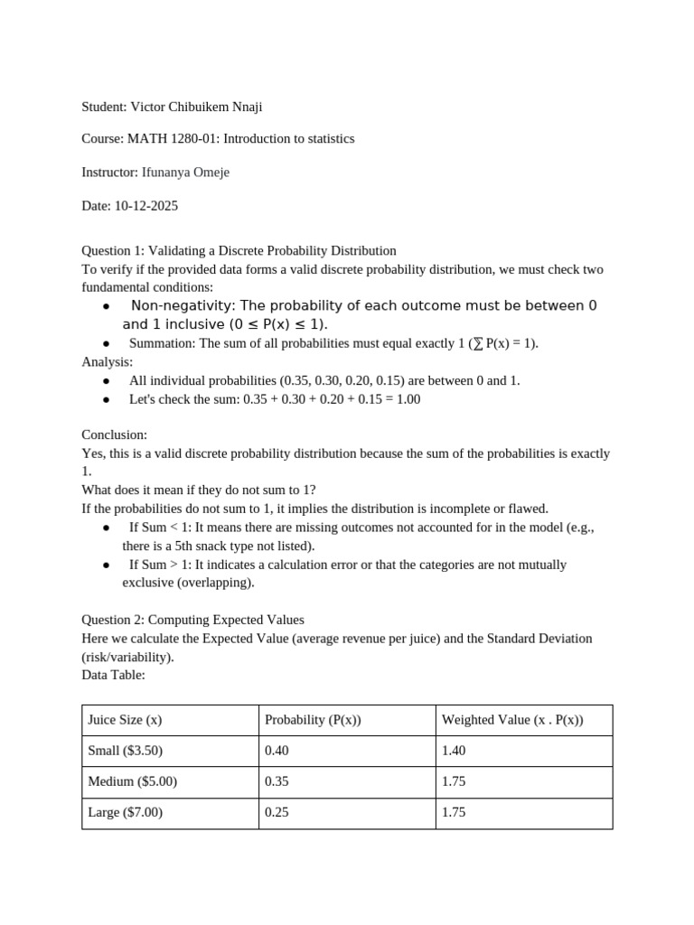 Stat unit 4 | PDF | Expected Value | Probability Distribution