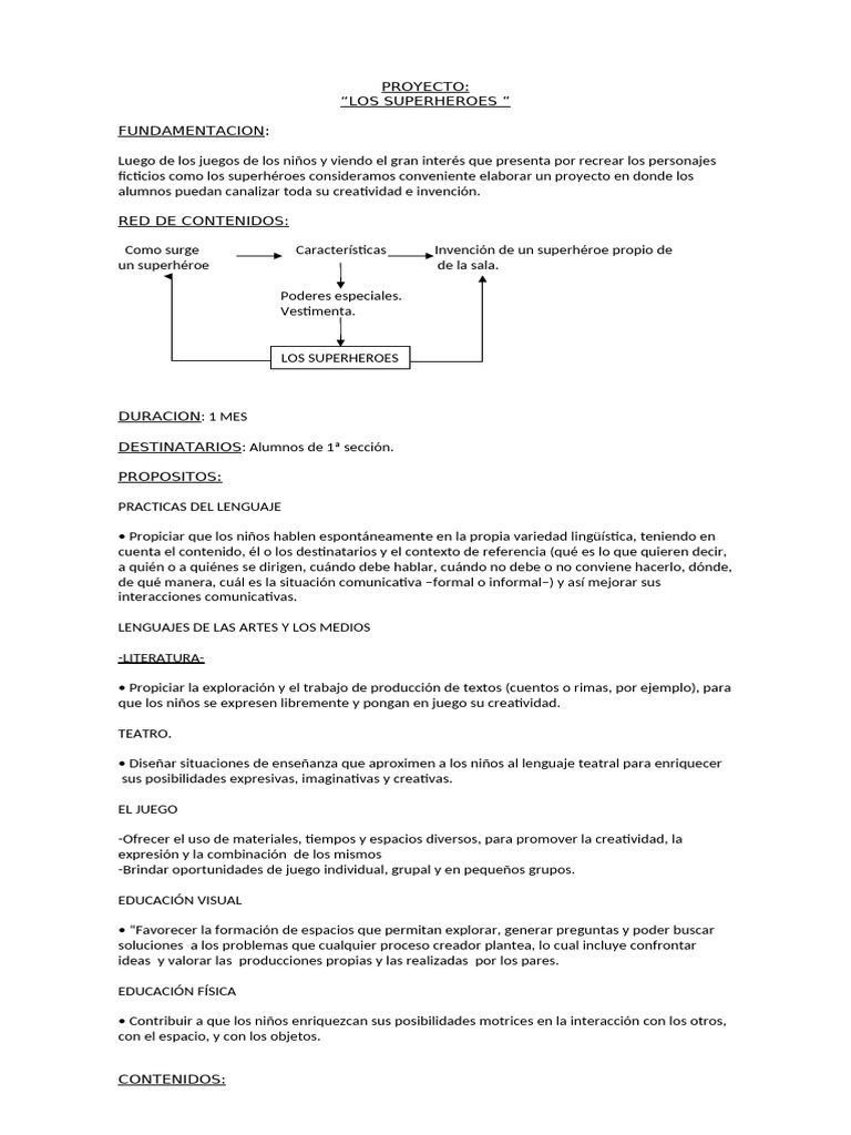 PROYECTO LOS SUPER HEROES VERSION FINAL | PDF | Superhéroes | Superhombre