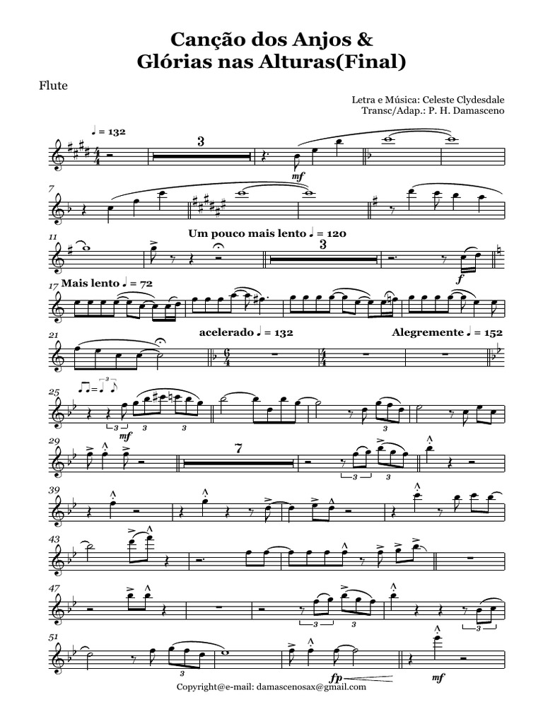 Canção Dos Anjos & Glórias Nas Alturas (Final) - Parts | PDF