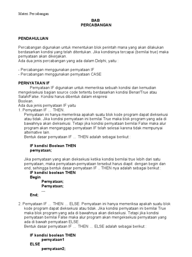 Percabangan | PDF | Komputer