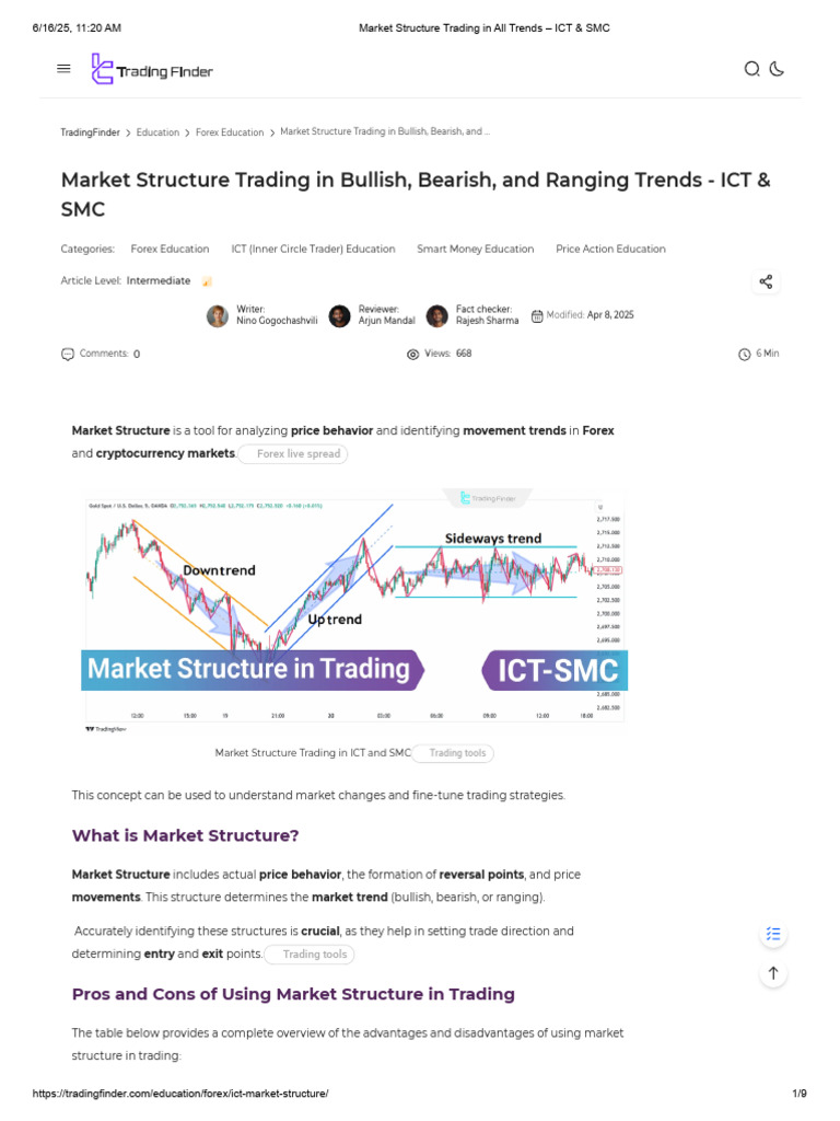 Market Structure Trading in All Trends - ICT & SMC | PDF | Market Trend ...
