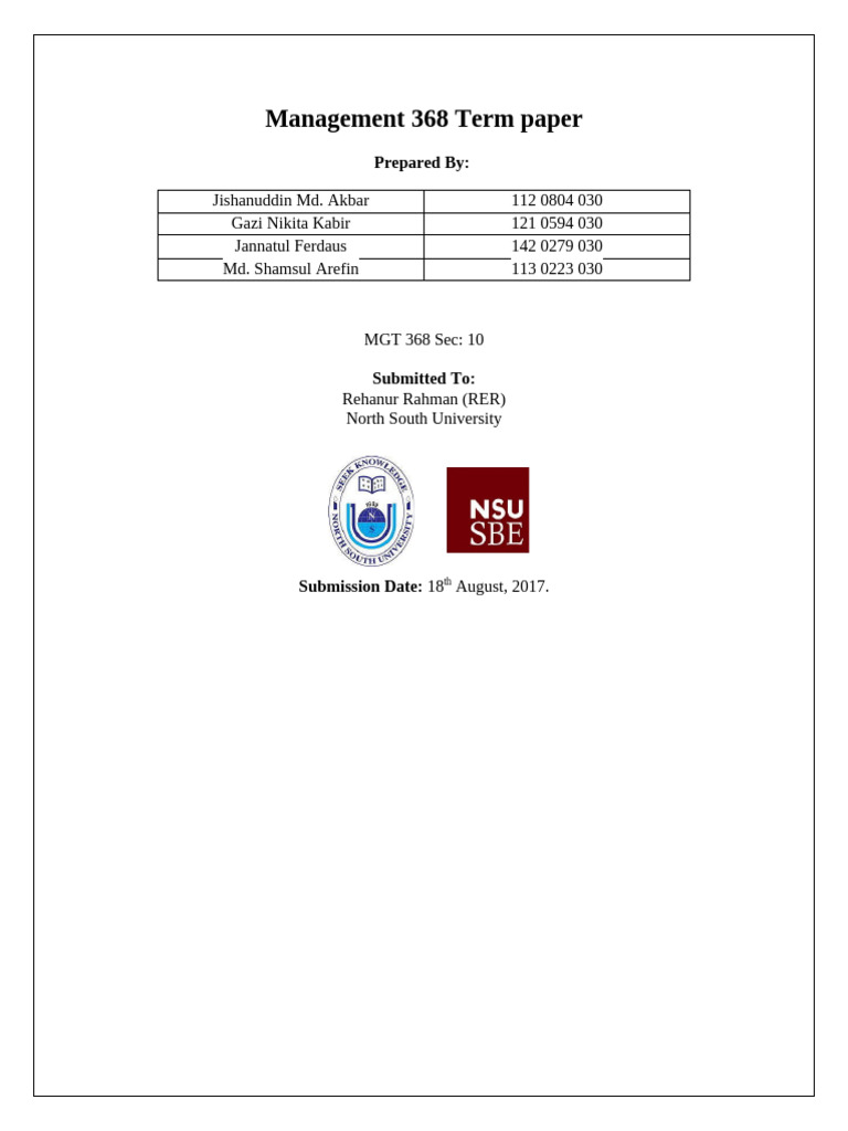 RER Management 368 Term Paper For RER (The Karigor - Com) | PDF ...