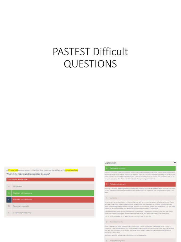 Past Test Difficult Questions | PDF