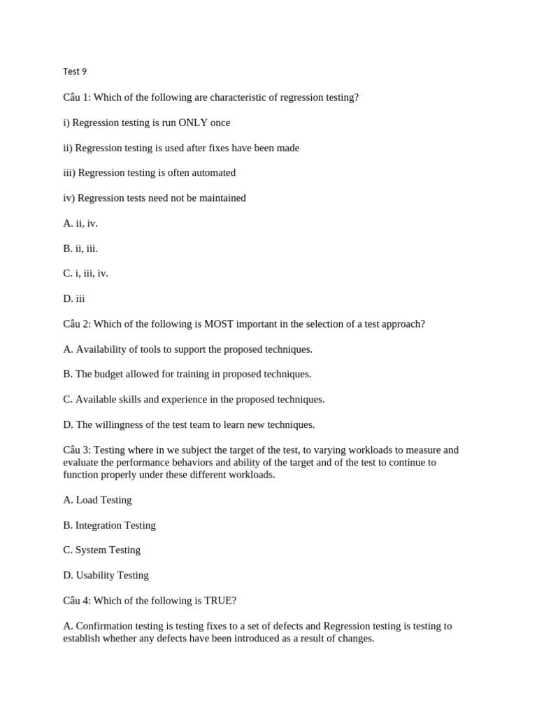 Test 9 | PDF | Software Testing | Software Engineering