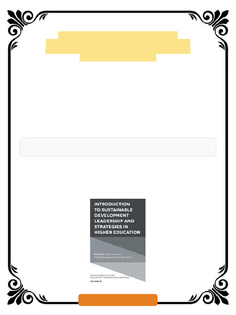 Introduction to Sustainable Development Leadership and Strategies in ...