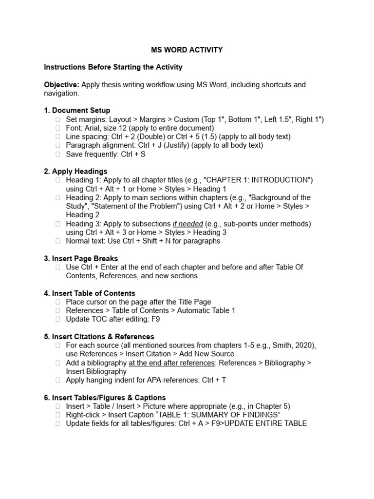 Ms Word Activity.docx | PDF | Educational Technology | Learning