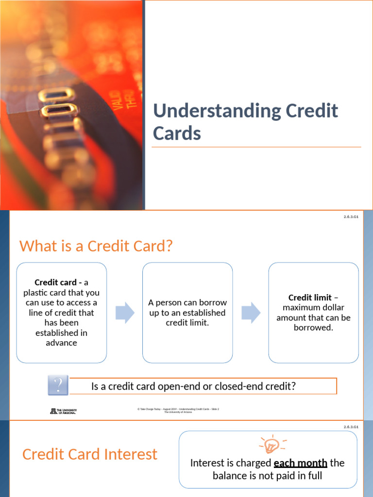Understanding Credit Cards PowerPoint 2.6.3.G1 | PDF | Credit Card ...