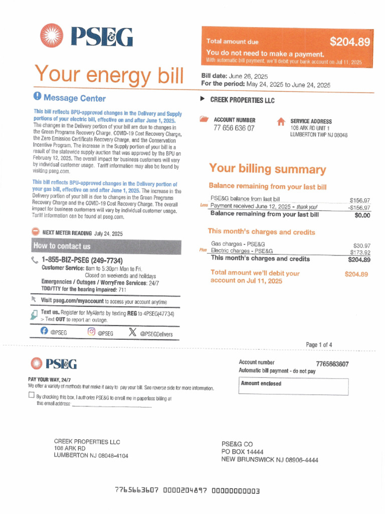 PSEG Bills | PDF