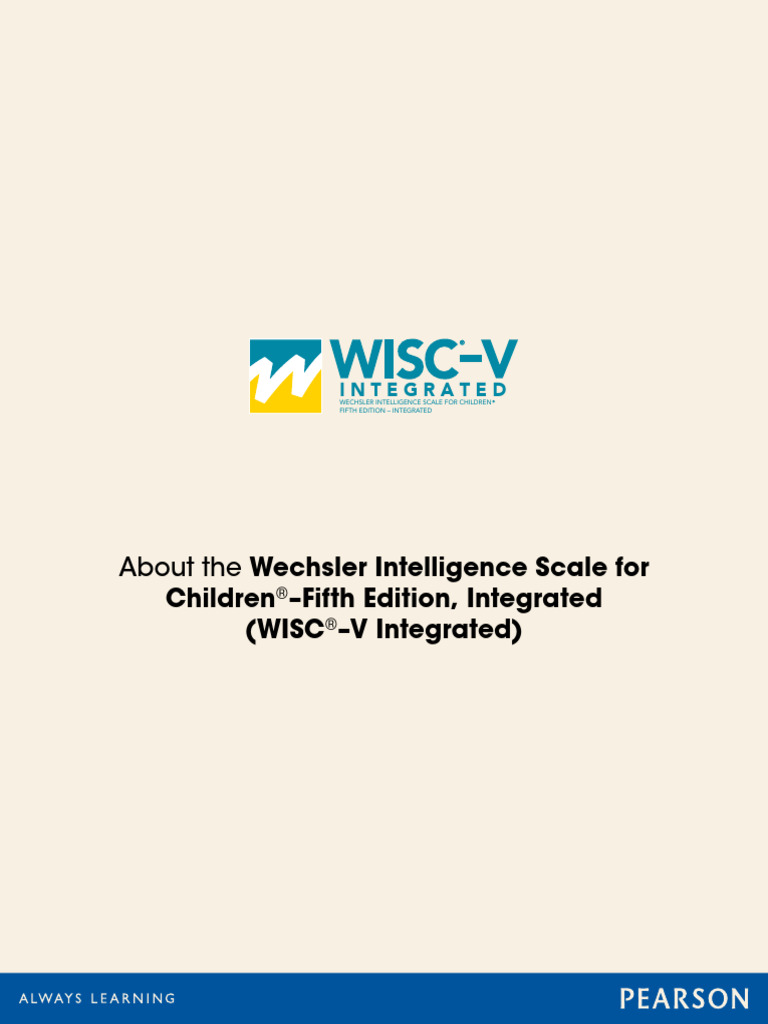 About The WISC-V Integrated | PDF | Wechsler Adult Intelligence Scale ...