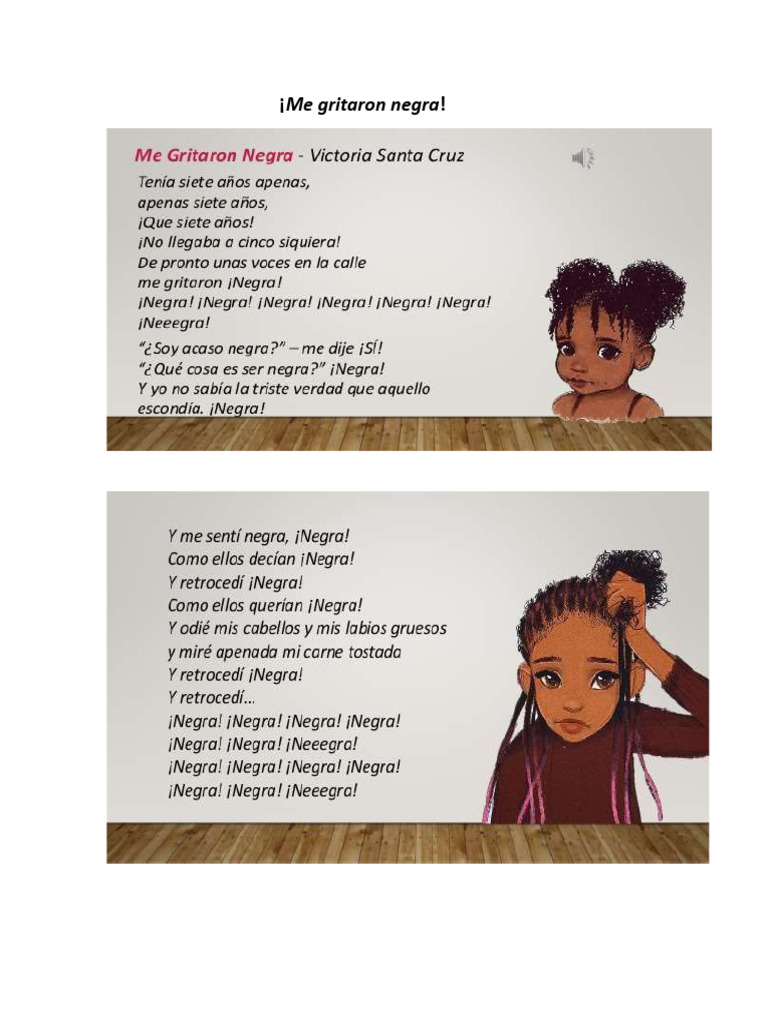 Poema Me Gritaron Negra | PDF