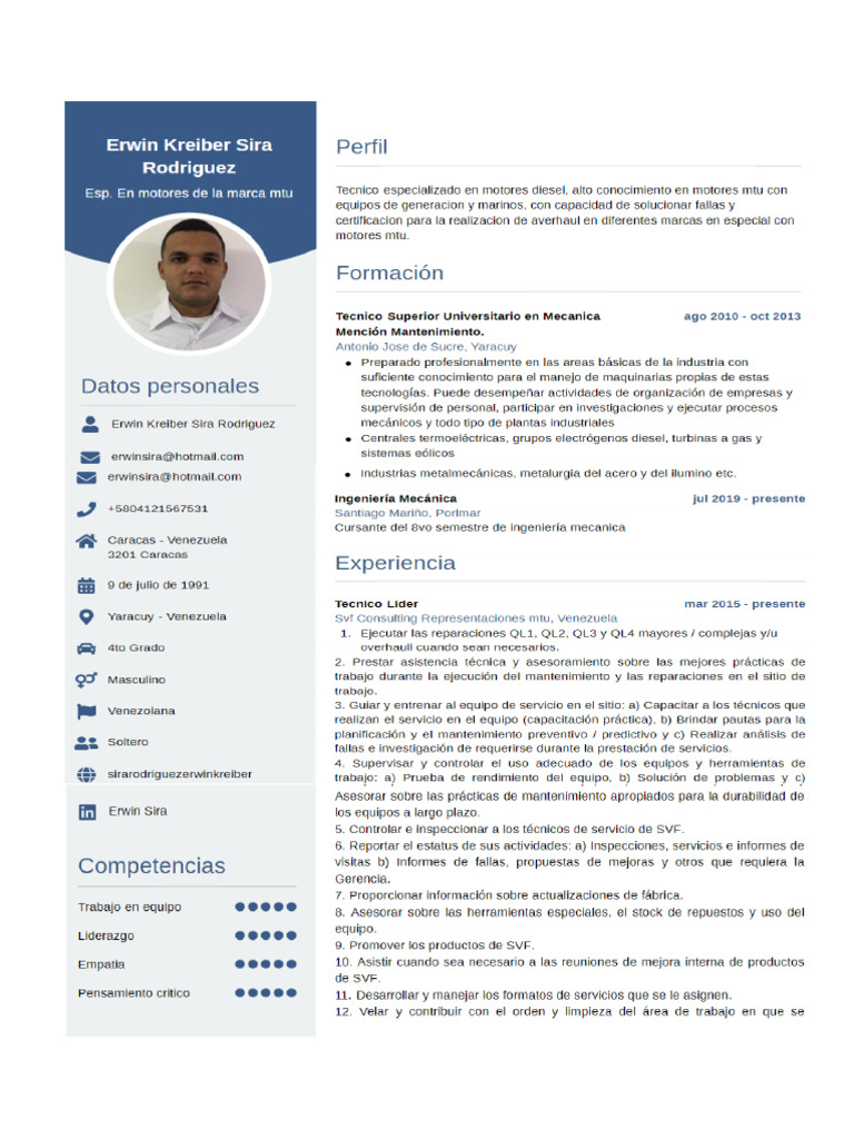 CV Erwin Sira Tec. Mtu | PDF