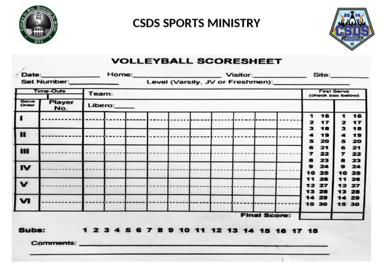 Volleyball Scoresheet | PDF