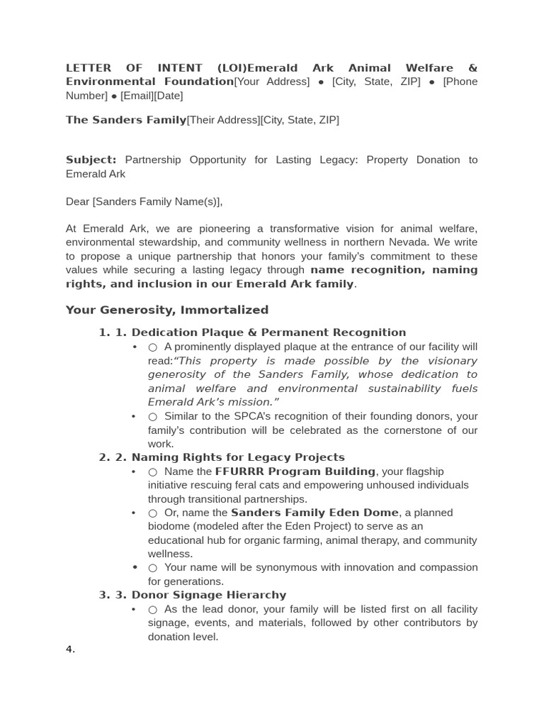 Letter of Intent (Loi) | PDF