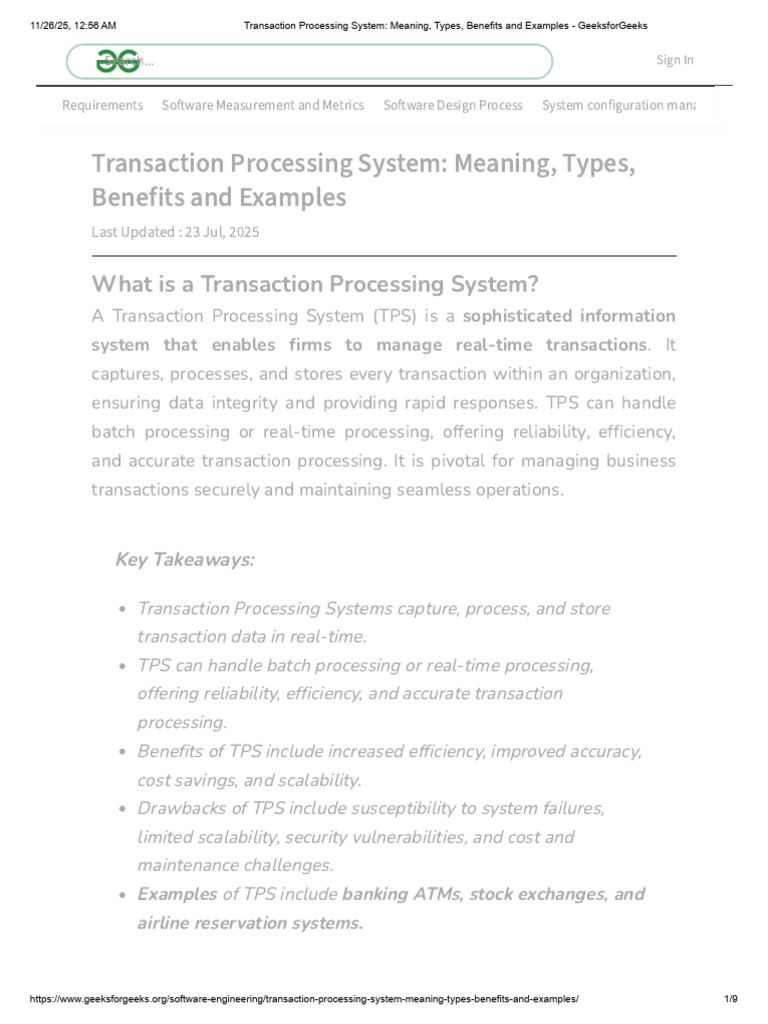 Transaction Processing System - Meaning, Types, Benefits and Examples ...