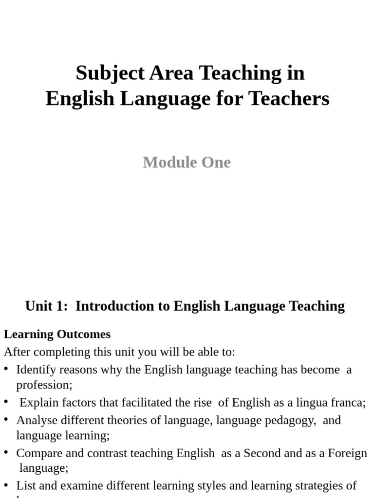 Subject Area Teaching in English Languag | PDF | Second Language ...
