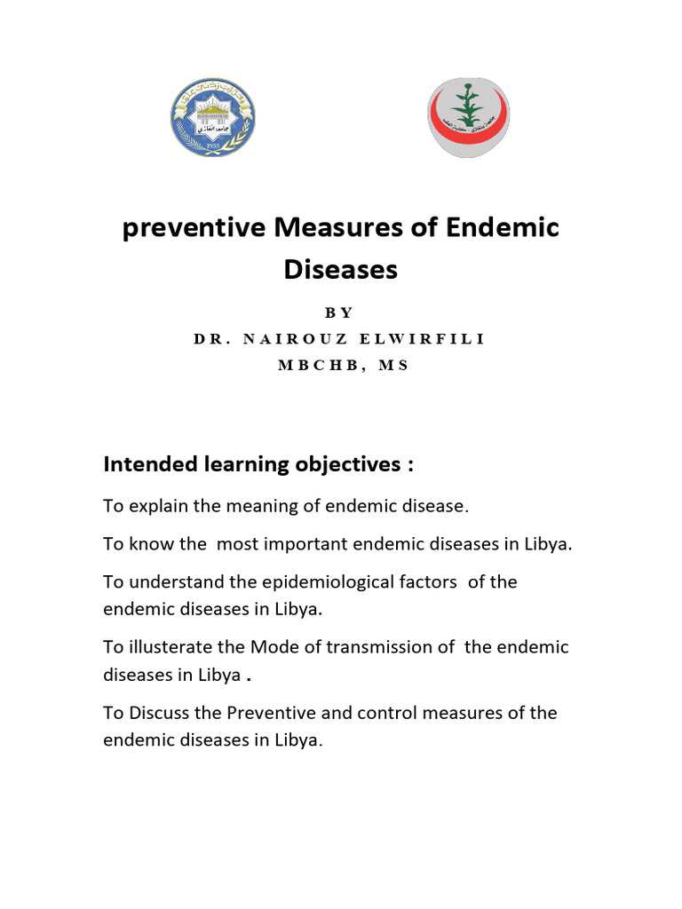 Preventive Measures for Endemic Diseases in Libya | PDF | Infection ...